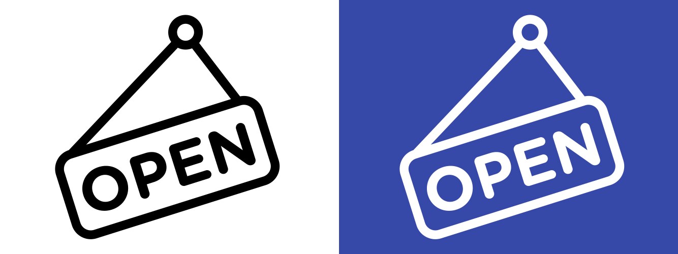 Door knob logo sign outline Royalty Free Vector Image