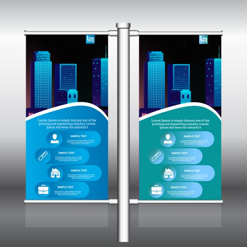Simple pole banner design template Royalty Free Vector Image