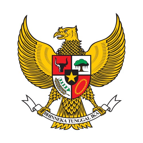 Garuda Emblem on Ribbon Royalty Free Vector Image