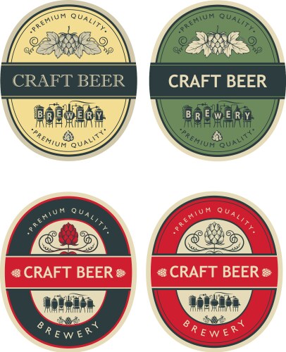 Retro Beer Labels Royalty Free Vector Image - VectorStock