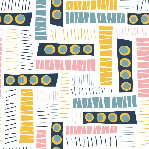 Geometric hand drawn abstract rectangle block Vector Image