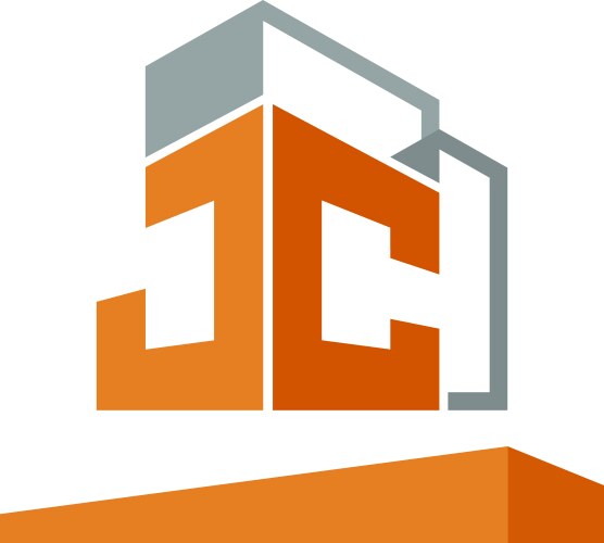 Construction business logo with the initials Vector Image