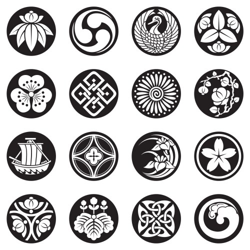Japanese design elements Royalty Free Vector Image