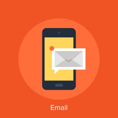 Cartoon email inbox with yellow envelope Vector Image