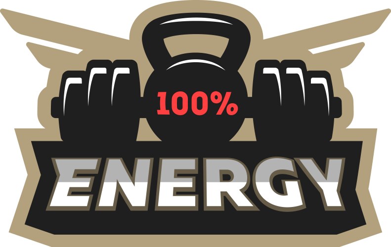 Hard work bodybuilding emblem logo Royalty Free Vector Image