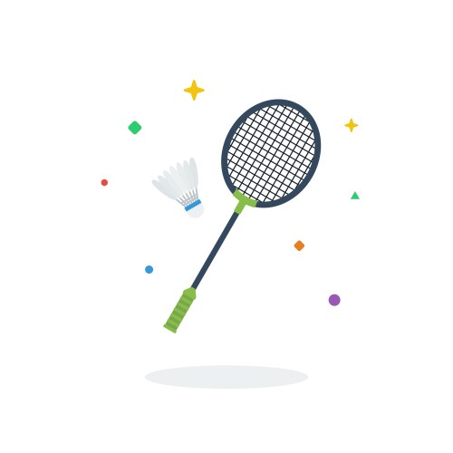 Badminton Rackets and Shuttlecock – Royalty-Free Vector | VectorStock