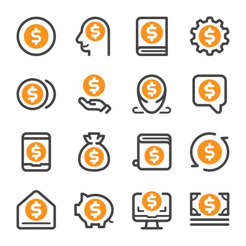 Set of money cartoon Royalty Free Vector Image