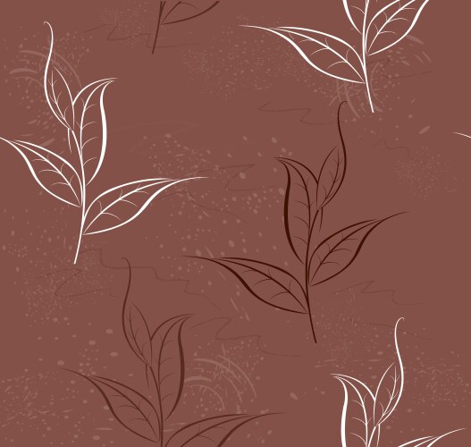 Seamless pattern with green tea leaves Royalty Free Vector