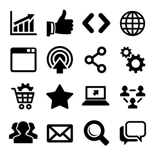 Communication technology icon set Royalty Free Vector Image