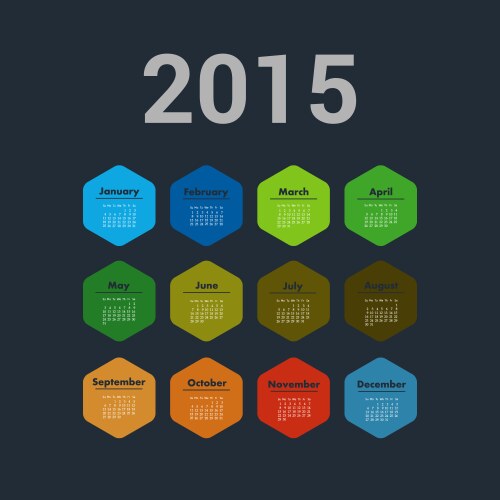 2015 calendar design Royalty Free Vector Image