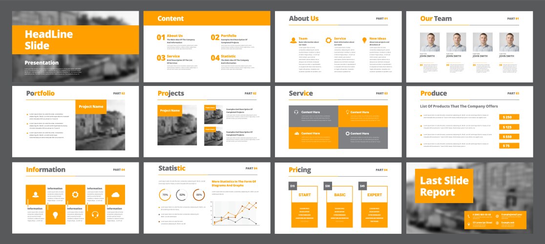 Template of white slides for presentations Vector Image