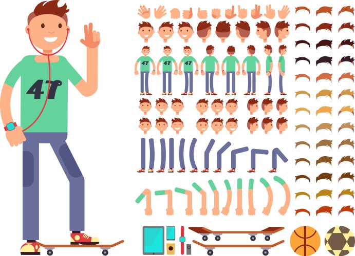 Summer people creation kit collection body Vector Image