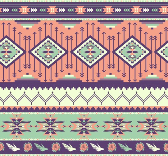 Aztec colorful geometric seamless pattern Vector Image