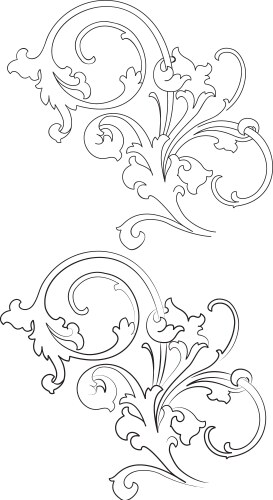 Baroque shield drawing Royalty Free Vector Image