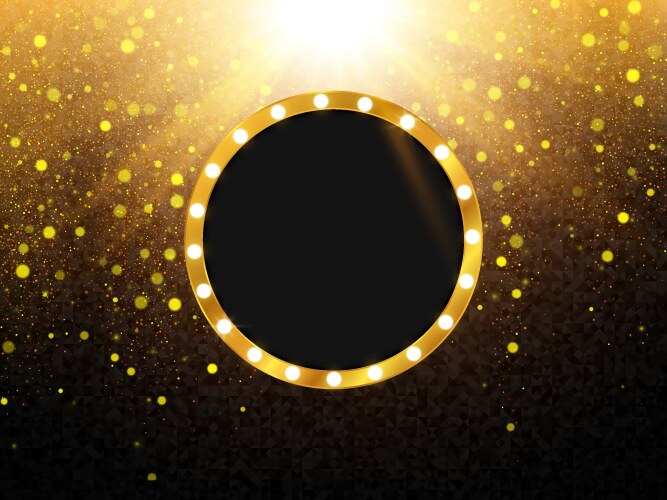 Round retro banner with shining lights Royalty Free Vector