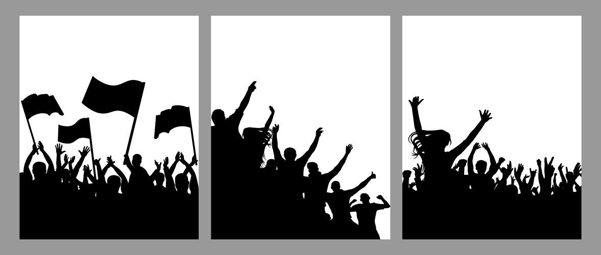 Hand crowd silhouette Royalty Free Vector Image