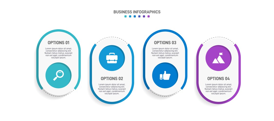 Horizontal progress bar featuring 4 arrow-shaped Vector Image