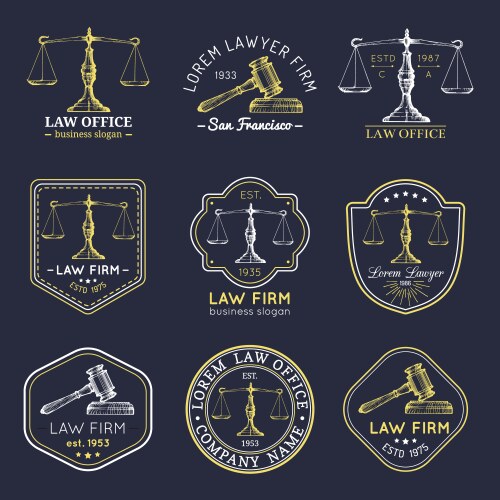 Law Firm Scales of Justice Logos Royalty Free Vector Image