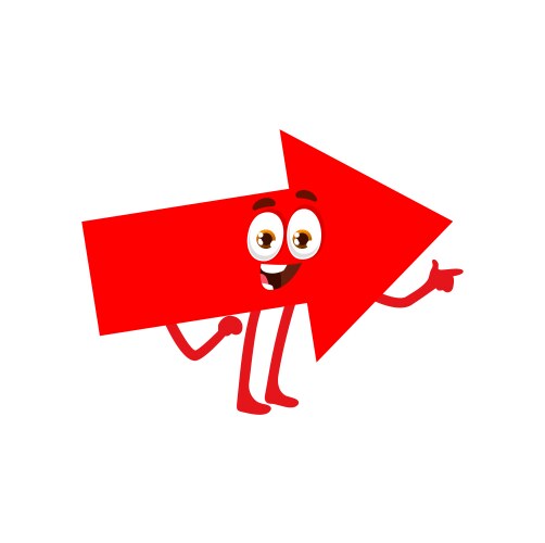 Groovy math arrow geometric figure character Vector Image