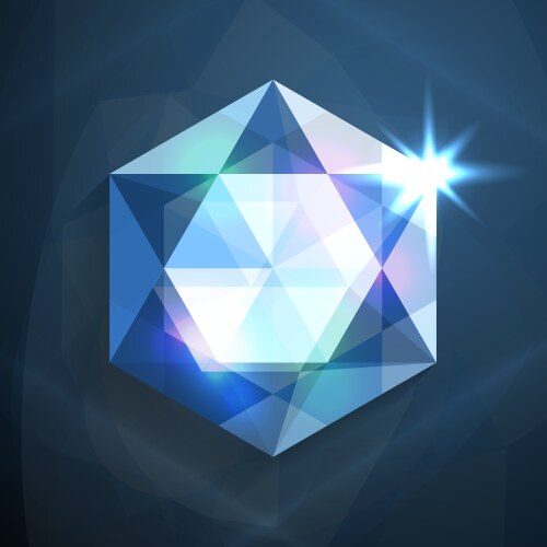 Crystal gemstone or precious gem stone icon Vector Image