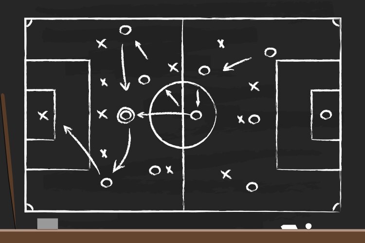 Football tactic scheme soccer game strategy Vector Image