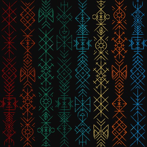 Viking sign seamless pattern Royalty Free Vector Image