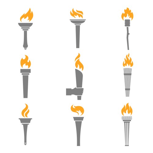 Fire icon set Royalty Free Vector Image - VectorStock
