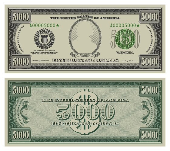 Vintage fictional canadian money obverse 5 Vector Image