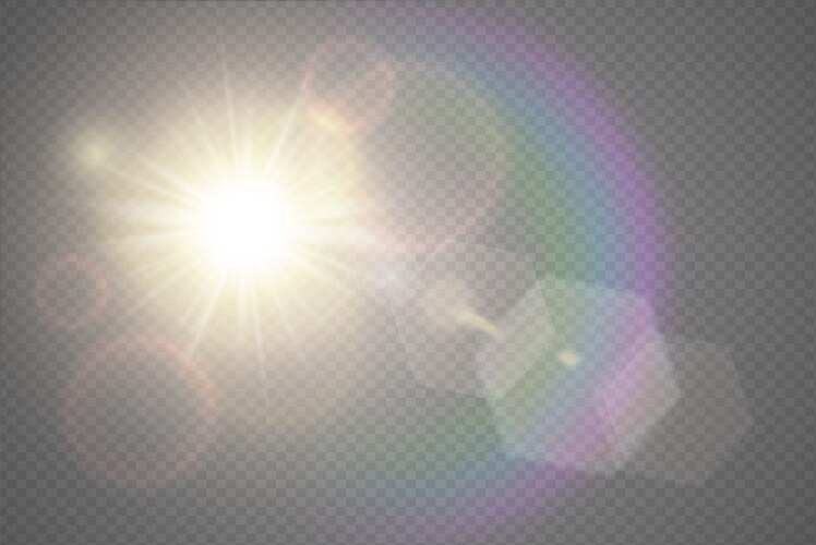 Heat sun with glare lens flare Royalty Free Vector Image