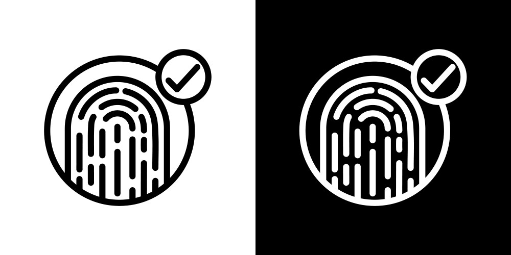 Biometric Security Icon Set Fingerprint Royalty Free Vector