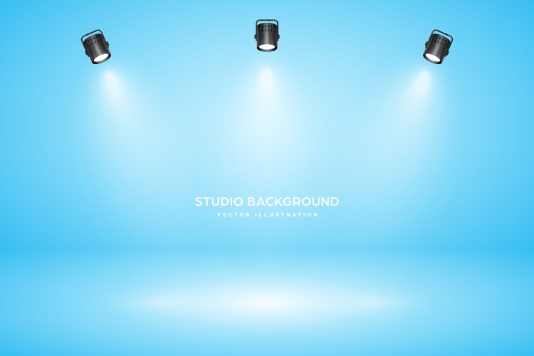 Empty blue studio abstract backgrounds Royalty Free Vector