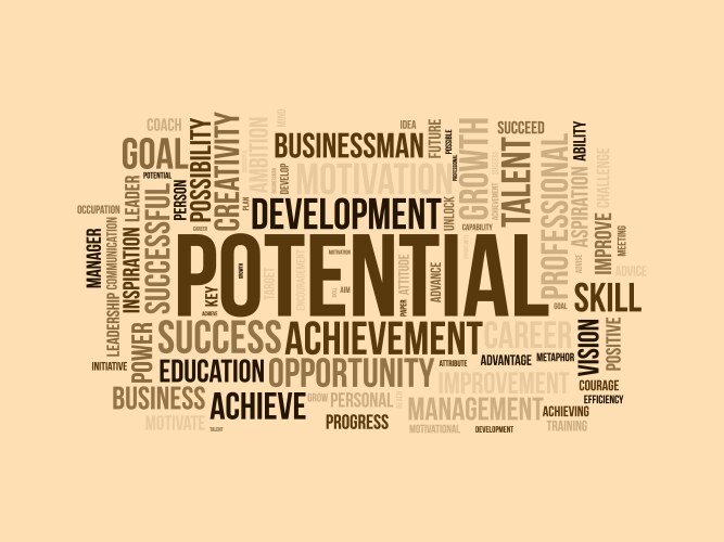 Potential wordcloud template business concept Vector Image