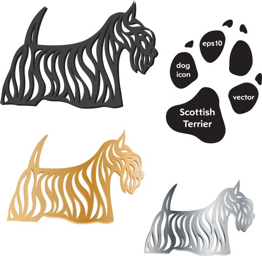 Scottish terrier logo Royalty Free Vector Image