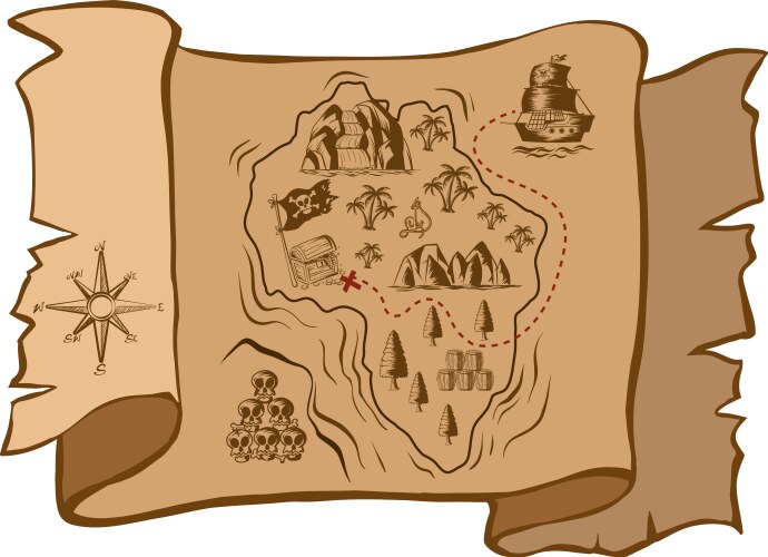 Pirate map Royalty Free Vector Image - VectorStock
