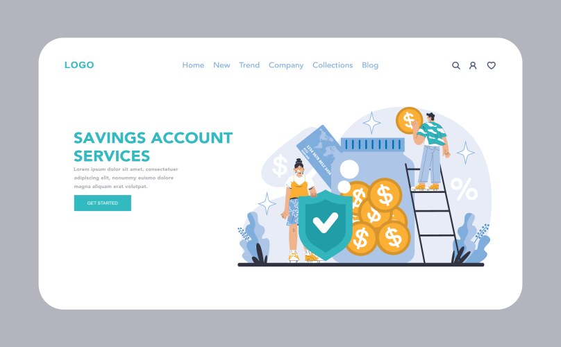 Bank services concept flat Royalty Free Vector Image