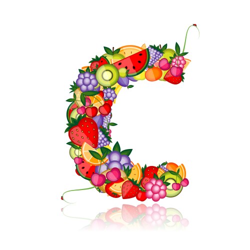 Fruit letter for your design Royalty Free Vector Image