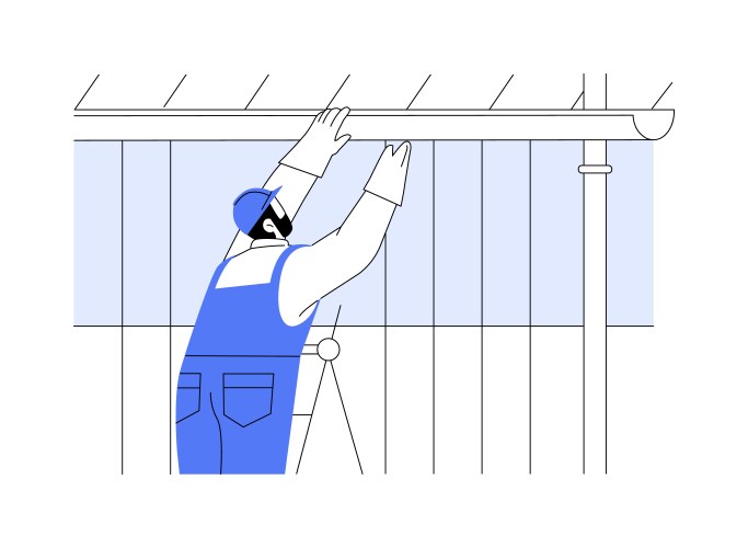 Drainage system installation abstract concept Vector Image