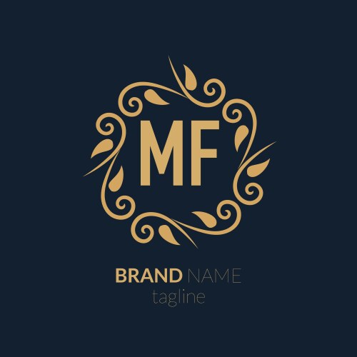 M letter luxury beauty face logo design Royalty Free Vector