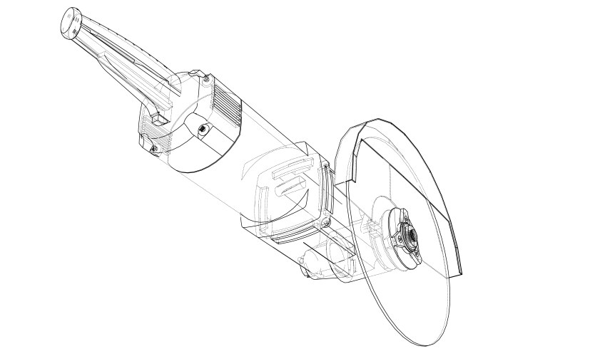 Outline electric angle grinder Royalty Free Vector Image