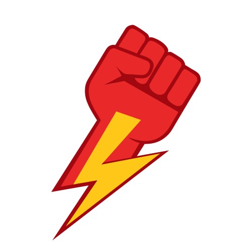 Protest fist with lightning people protesting Vector Image