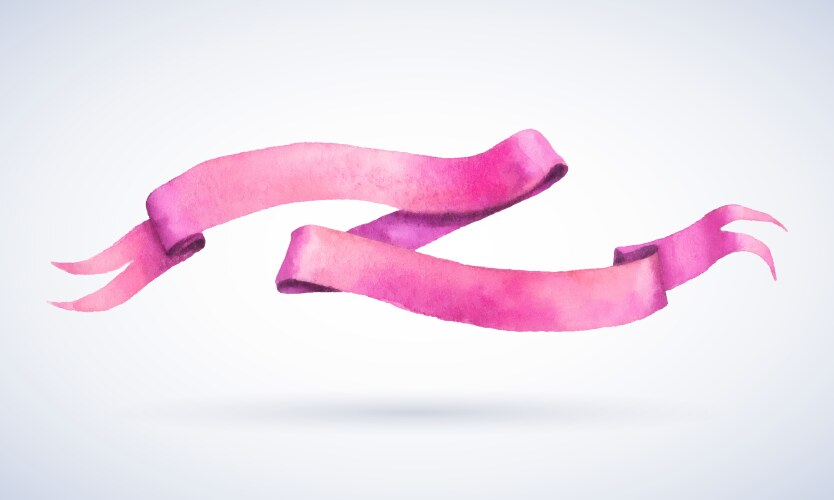 Watercolor pink ribbon banner Royalty Free Vector Image