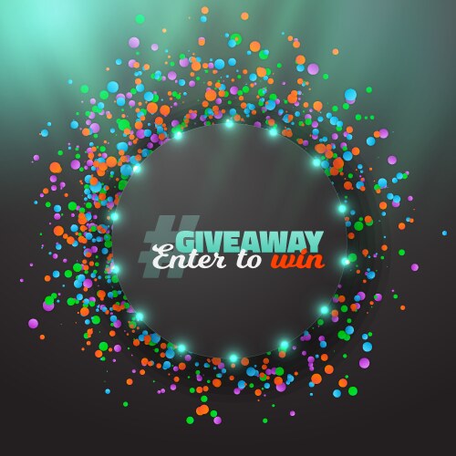 Neon sign giveaway on brick wall background Vector Image