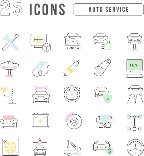 Apm linear icons set Royalty Free Vector Image