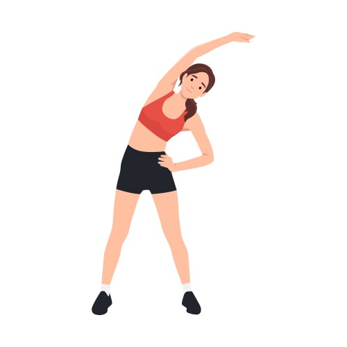 Woman doing arm circles exercise Royalty Free Vector Image