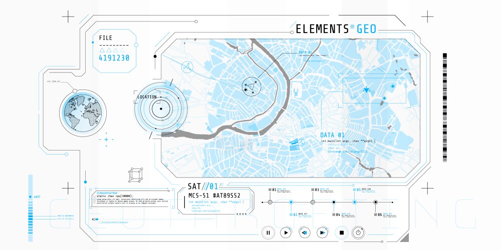 Cyberpunk futuristic poster tech abstract Vector Image