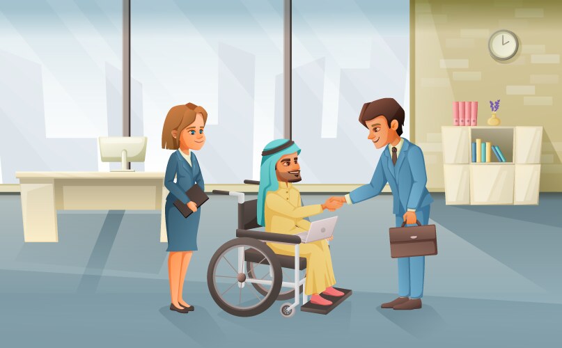 Cartoon disabled patients Royalty Free Vector Image