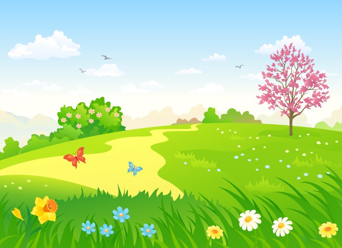 Spring grass background Royalty Free Vector Image