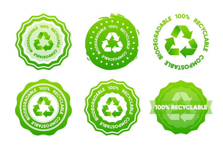 Biodegradable compostable logo Vector Images & Graphics for Commercial ...