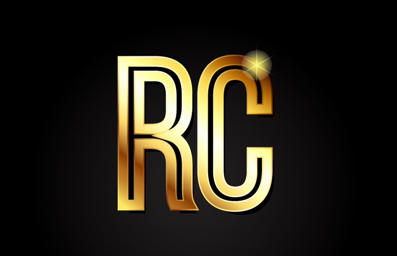 R alphabet letter golden 3d logo icon design Vector Image