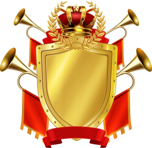 Golden border with decorative heraldic frame Vector Image